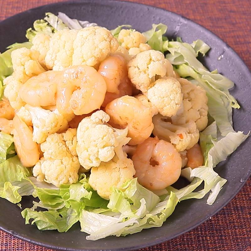 カリフラワーとエビのチリマヨ炒め 作り方・レシピ クラシル